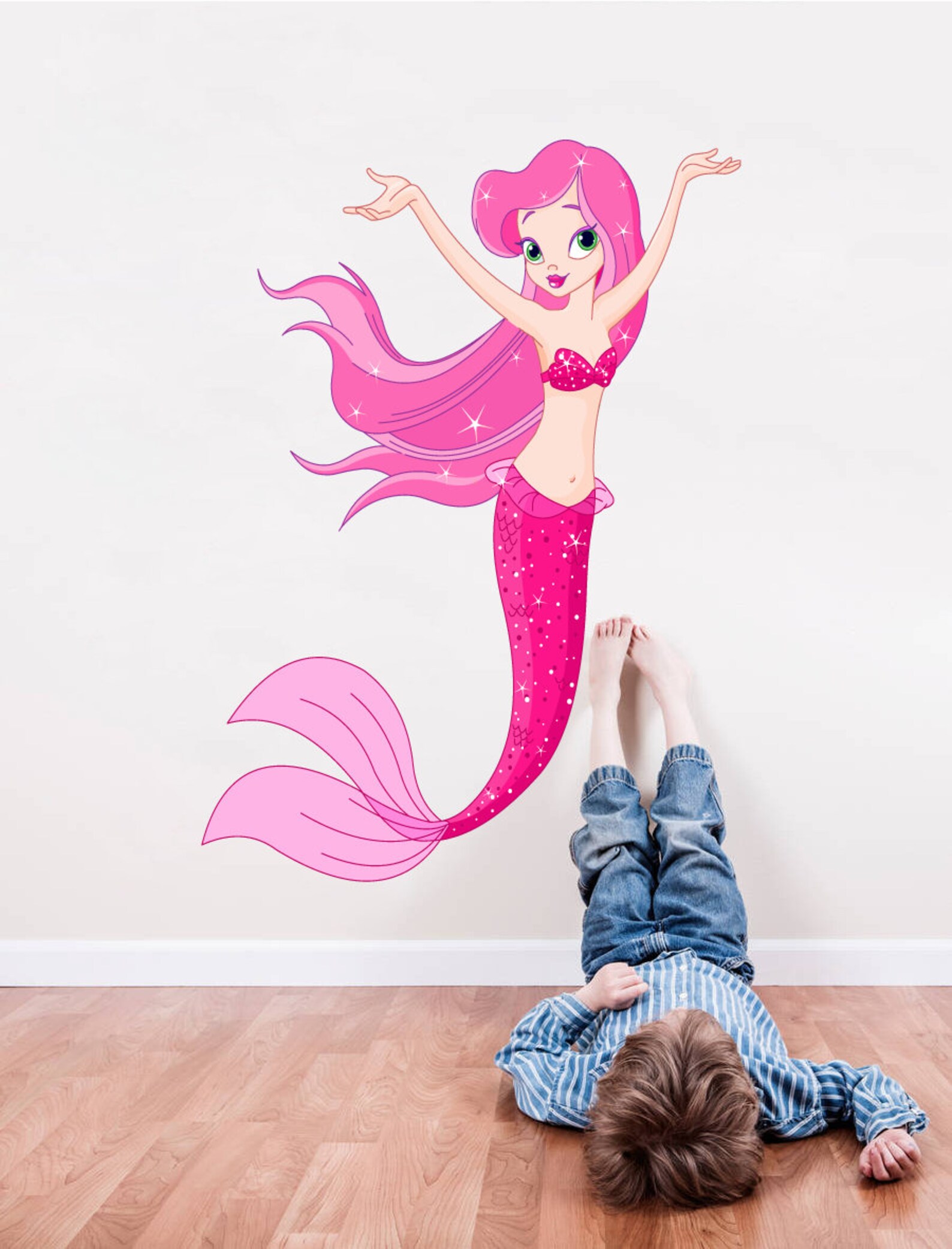 Mermaid Wall Decal Mermaid Wall Sticker Mermaid Wall Art | Etsy