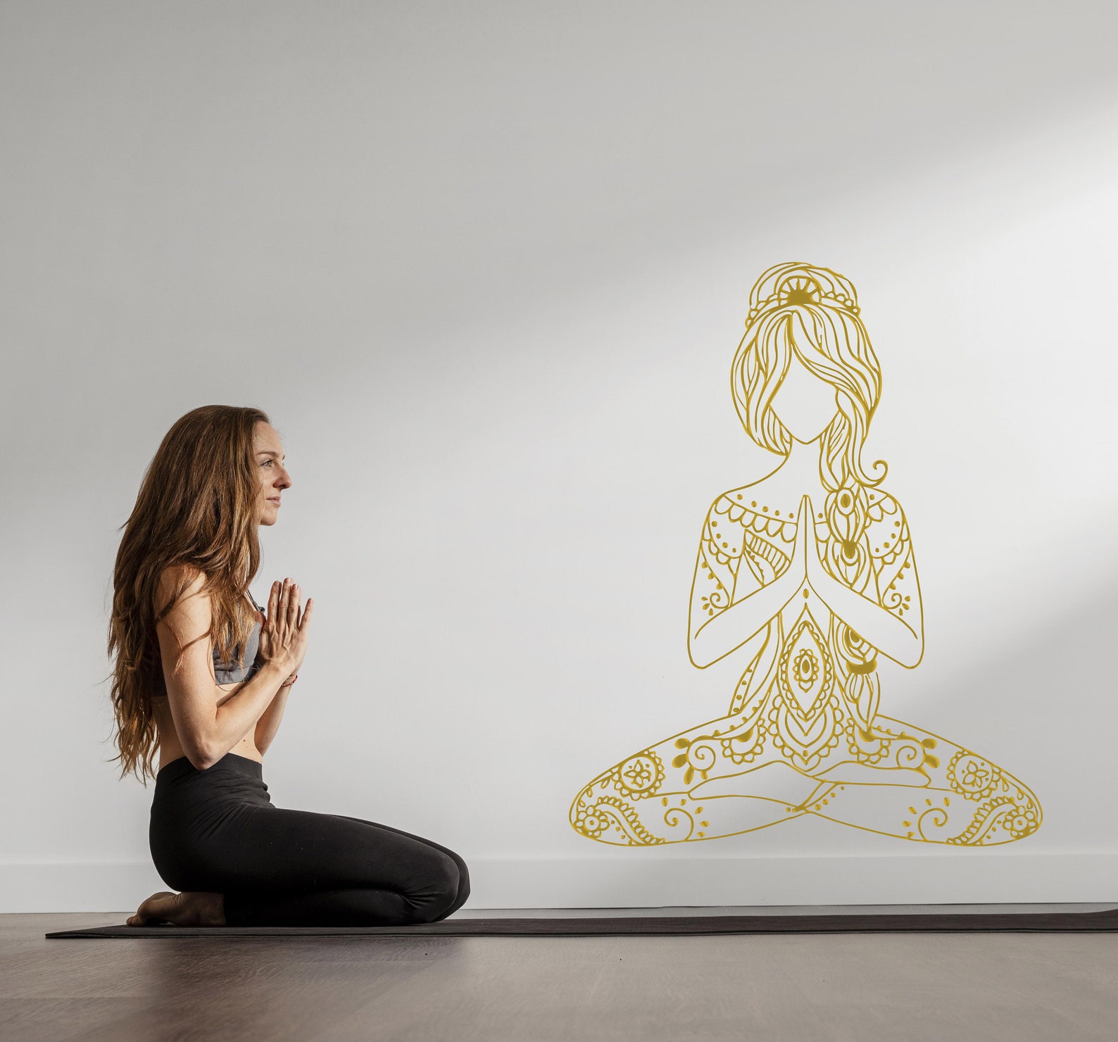 Yoga Girl Chakra Wall Decal Yoga Studio Decor Yoga Room Art - Etsy