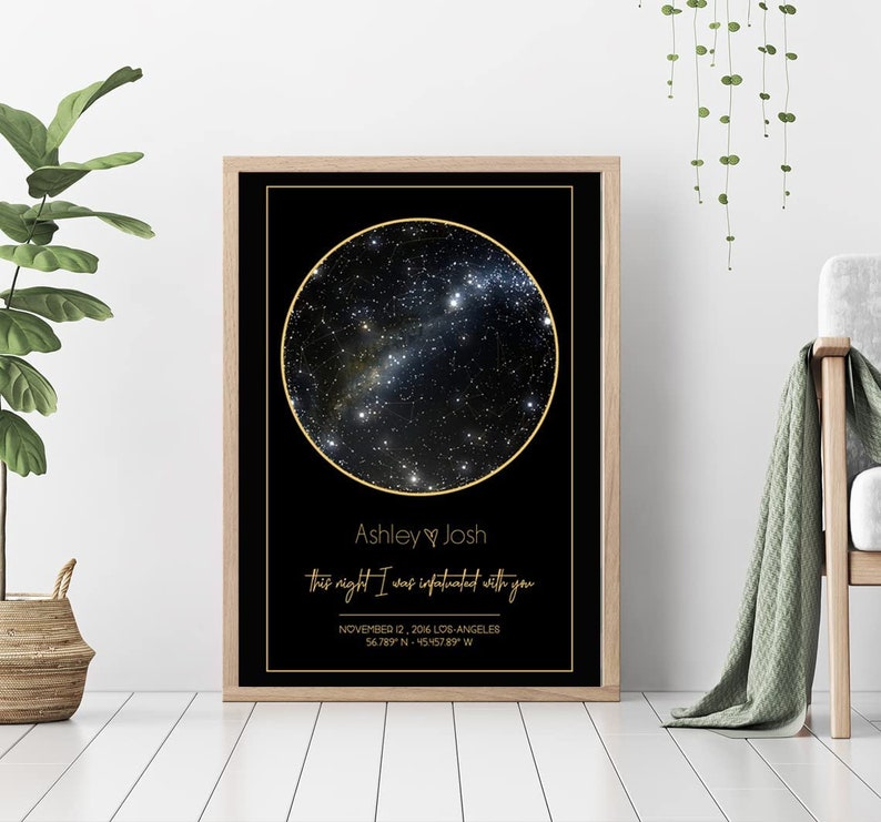 Personalized Constellation Chart Print, Custom Star Map, Anniversary ...