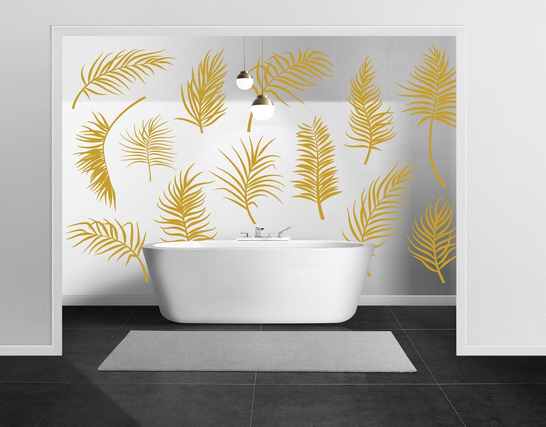 Palm Leaves Wall Decal Bedroom Living Room Botanical Wall Decals