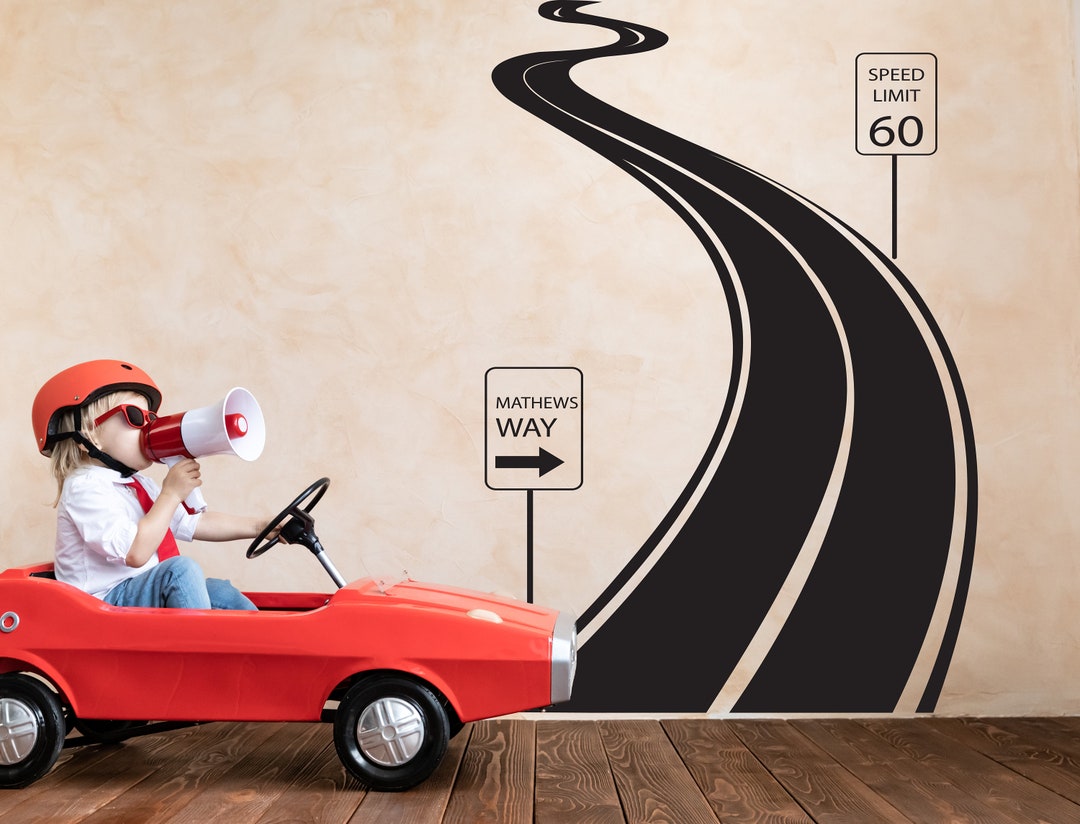 Road Sign Wall Decal, Custom Name Wall Stickers ,kids Room Wall Decor ...