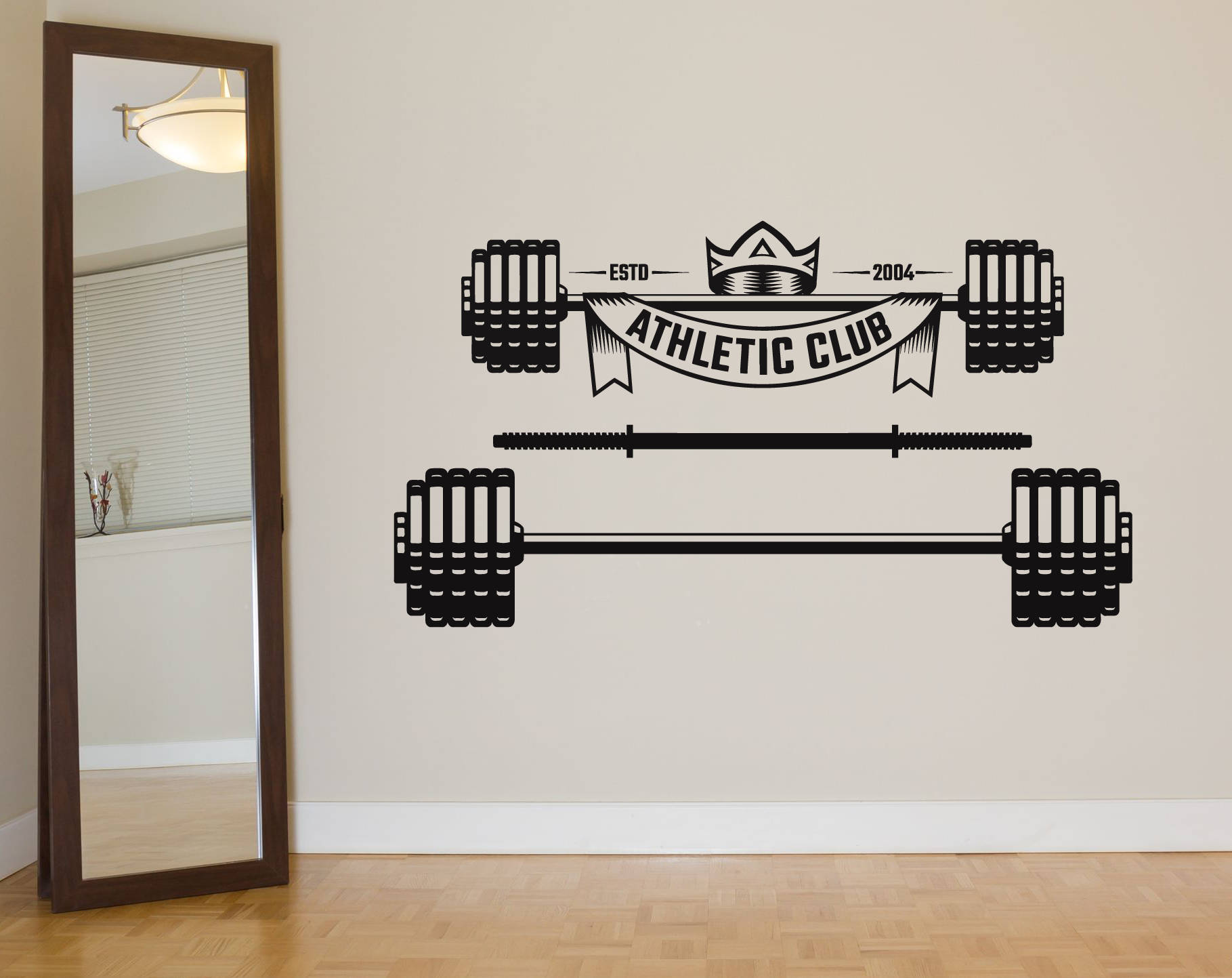 Barbells Set Wall Decal Barbell Wall Sticker Barbells Logo | Etsy