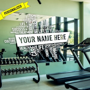 Custom Gym Name Vinyl Wall Decal: Fitness Center Decor Se229 - Etsy