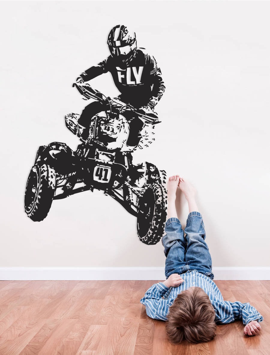 Off Road Bike Wall Decal 4 Wheeler Stickers Bedroom Garage - Etsy