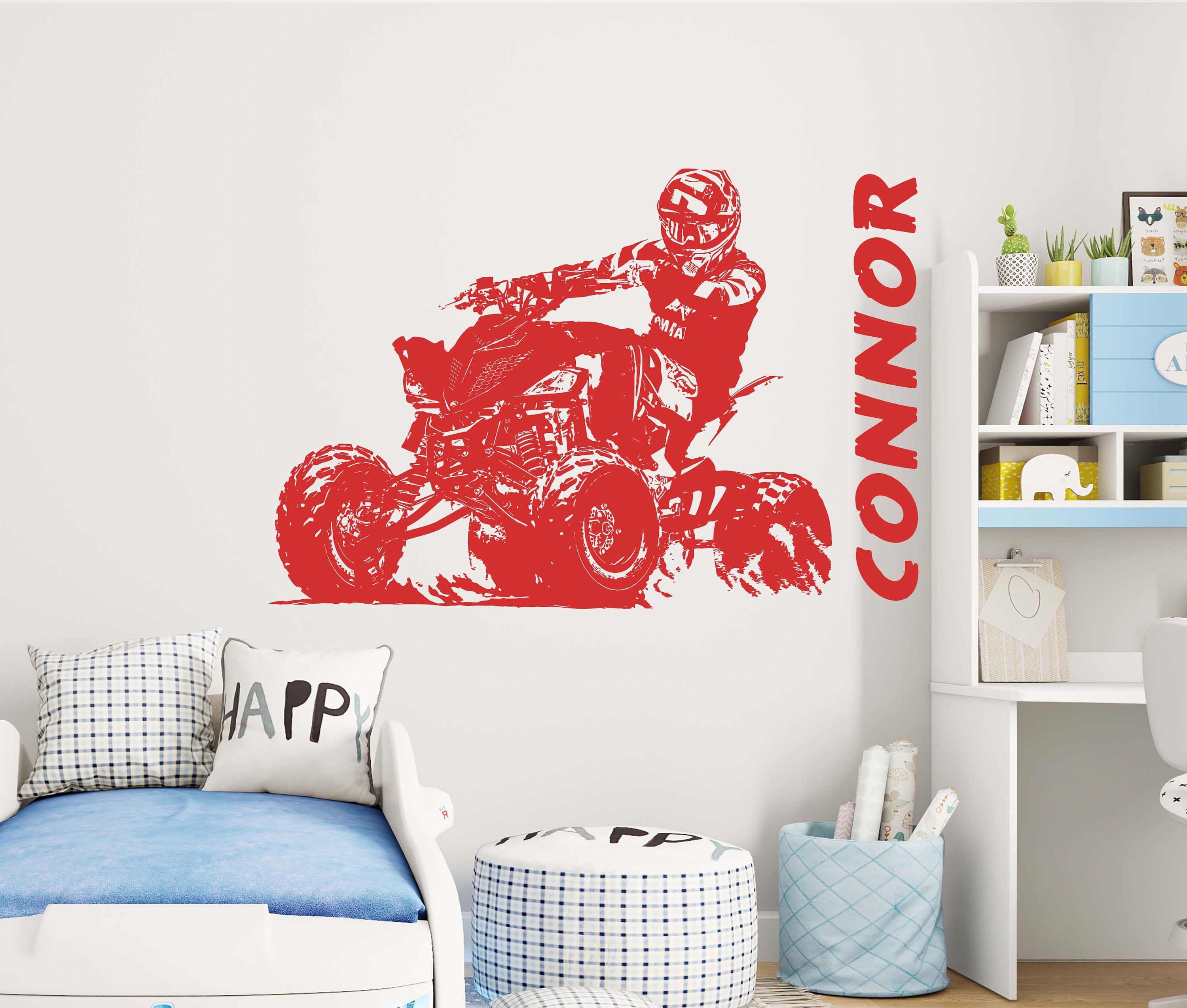 Custom Name ATV Rider Wall Decal: 4x4 off Road Decor N038 - Etsy