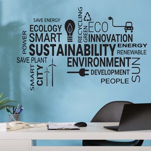 Sustainability Wall Decal, ECO Concept Wall Stickers, Environmental ...