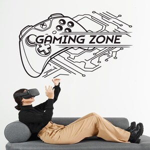 Game Zone Wall Decal for Gamers, Gaming Room Sticker, Tech Circuit ...