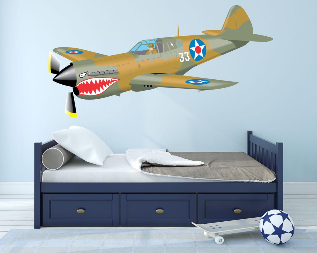 WWII Fighter Plane Shark Mouth Vinyl Wall Decal – 27x70 Inches Se270 - Etsy