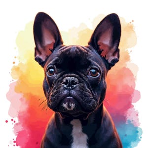 French Bulldog Wall Decal, Colorful Dog Sticker, Frenchie Vinyl Art ...