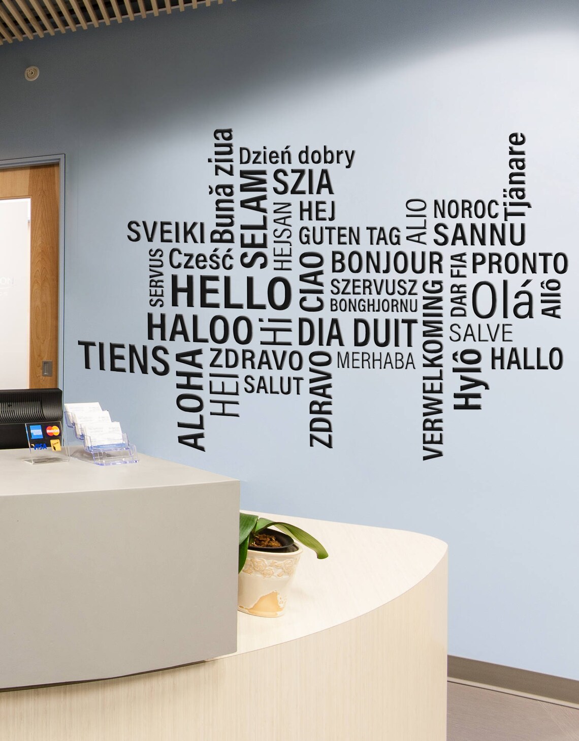 Hello in Many Languages Wall Decal: International Office Decor Se140 - Etsy
