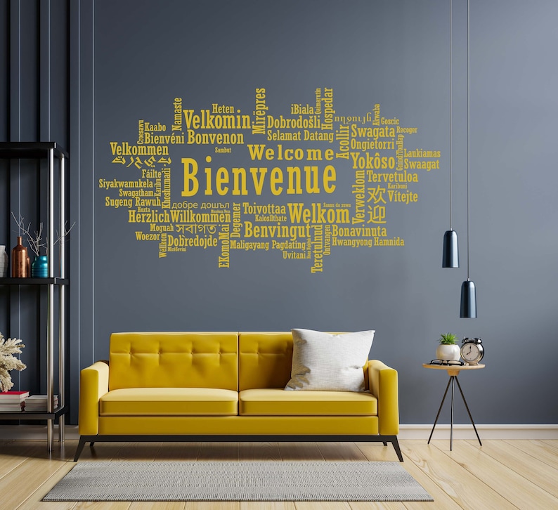 Multilingual Welcome Wall Decal: Bienvenue, Hospitality Decor N029 - Etsy