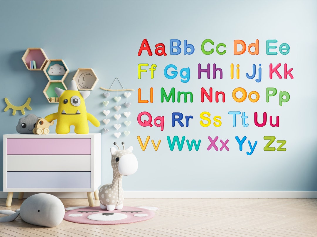 Colorful ABC Alphabet Wall Decal: Educational Nursery Decor Se182 - Etsy