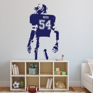 Personalized Football Player Name and Number Wall Decal - Score Big ...