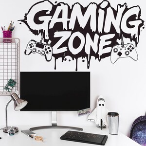 Gaming Zone Wall Decal for Gamers, Gaming Room Sticker, Melting Gaming ...