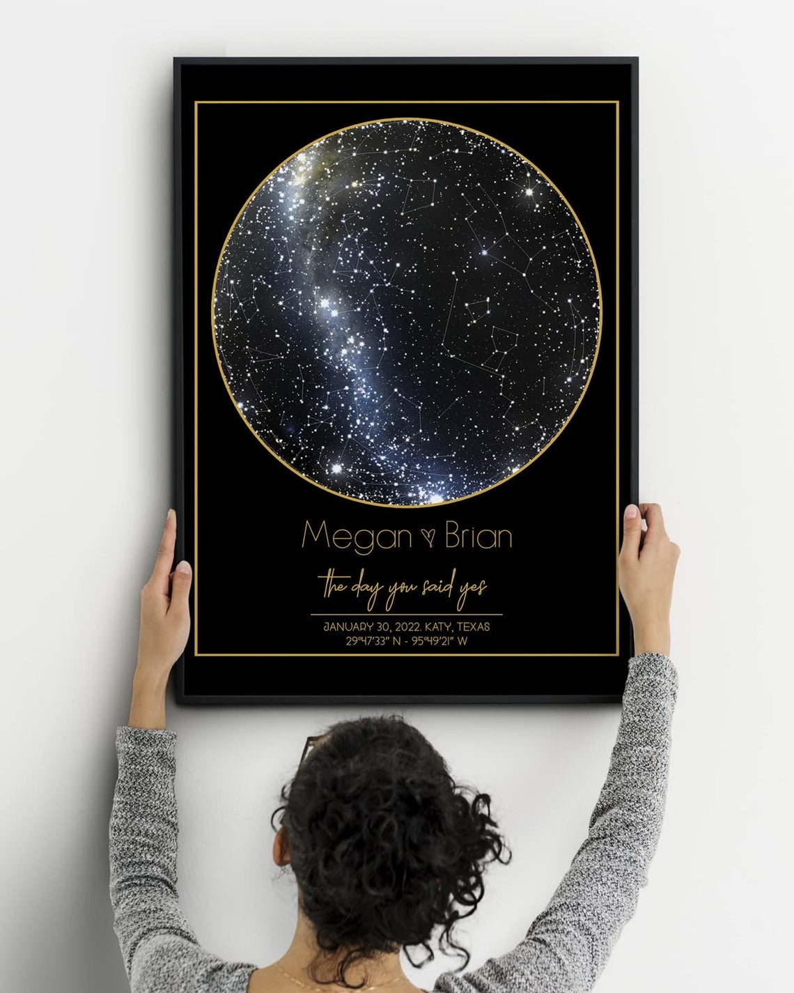 Personalized Constellation Chart Print, Custom Star Map, Anniversary ...