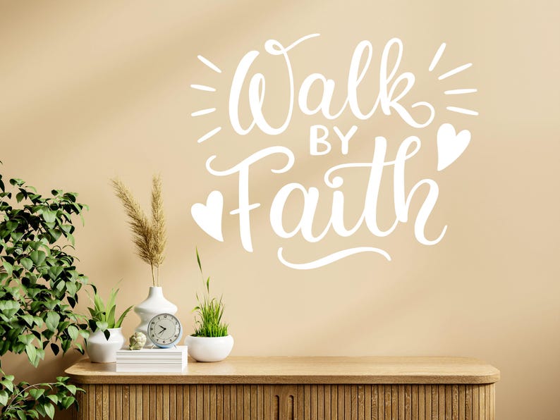 Walk by Faith Wall Decal: Inspirational Christian Quote Sticker N104 - Etsy