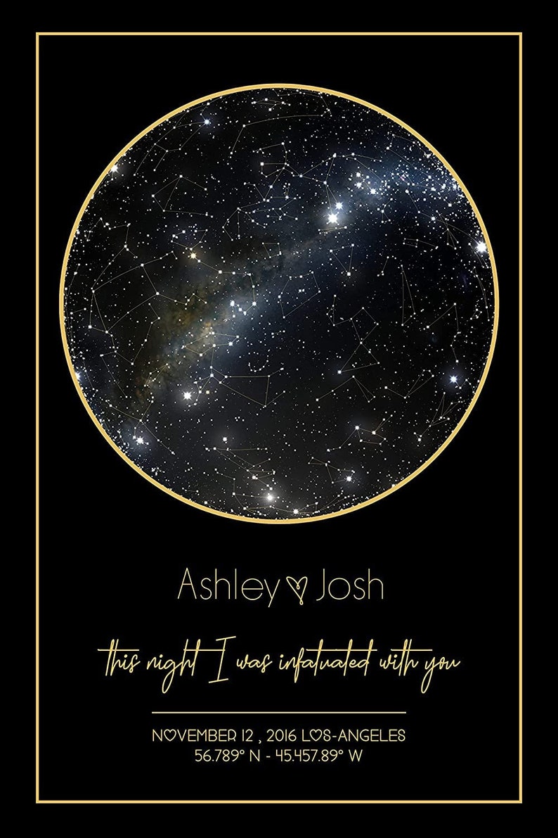 Personalized Constellation Chart Print, Custom Star Map, Anniversary ...