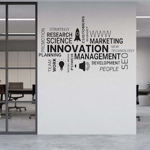Innovation Wall Decal, Office Wall Art, Office Decor, Office Wall Decal ...