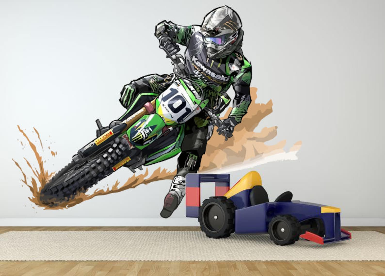 Custom Dirt Bike Number Decal: Motocross Wall Sticker (28x40 Inches ...