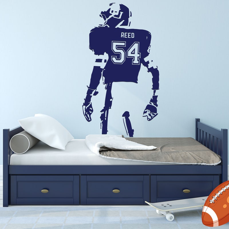 Custom Football Player Wall Decal - Etsy