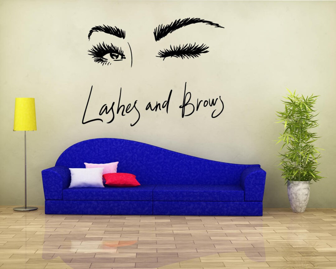Eyelashes Wall Decal Beauty Salon Wall Decor Lashes and - Etsy
