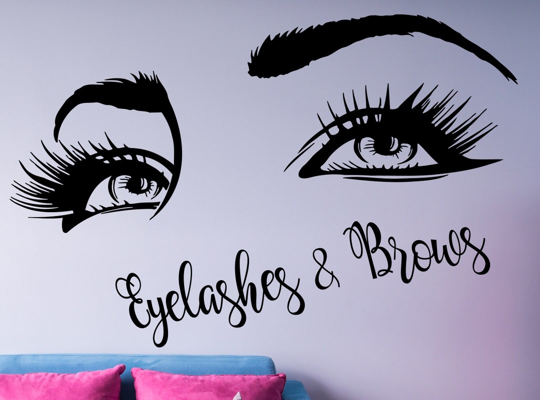 Eyelashes Eye Decal Eyelash Extension, Beauty Salon Decor, Eyelash Wall ...