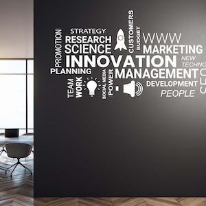 Innovation Wall Decal, Office Wall Art, Office Decor, Office Wall Decal ...
