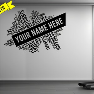 Custom Gym Name Vinyl Wall Decal: Fitness Center Decor Se229 - Etsy