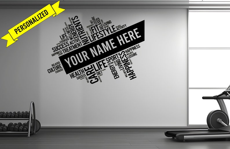 Custom Gym Name Vinyl Wall Decal: Fitness Center Decor Se229 - Etsy