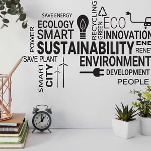 Sustainability Wall Decal, ECO Concept Wall Stickers, Environmental ...