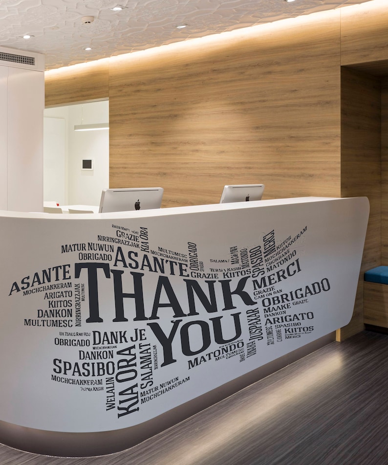 Thank You Wall Decal Thank You Sign Sticker in Many - Etsy