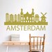 Amsterdam Skyline Vinyl Wall Decal: Windmill and Buildings Design N133 ...