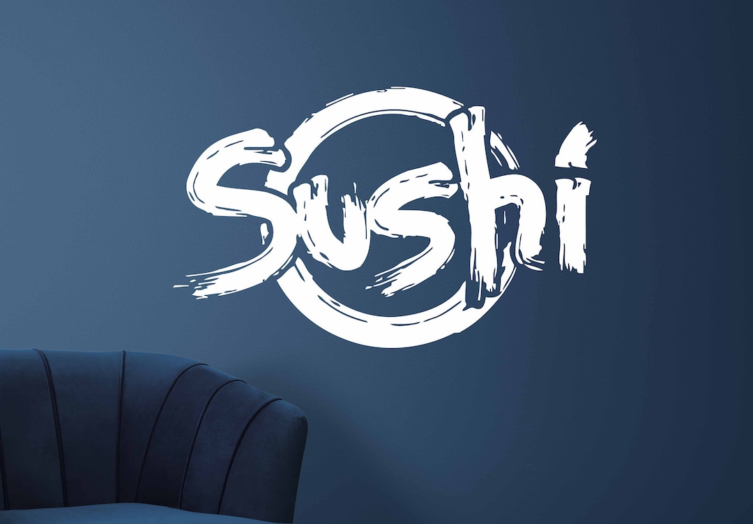 Sushi Wall Decal - Restaurant Window Sticker - Japanese Logo Decor N010 ...