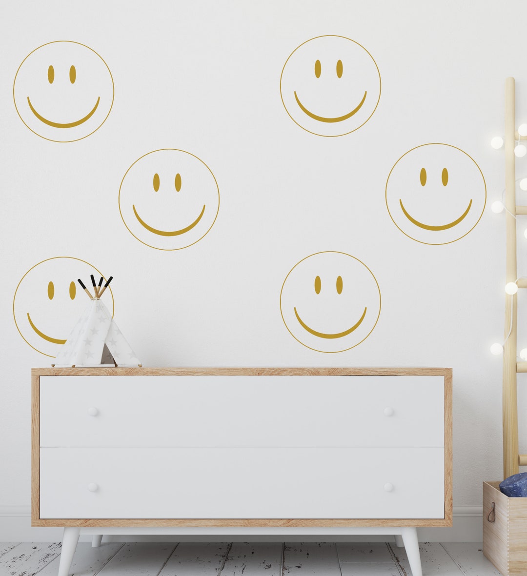 Smiley Face Wall Decal, Smile Vinyl Wall Sticker, Kids Happy Decal ...