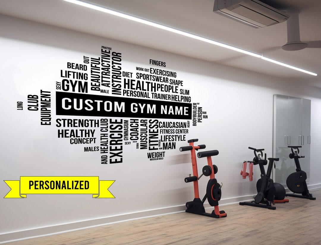 Custom Gym Name Vinyl Wall Decal: Fitness Center Decor Se228 - Etsy