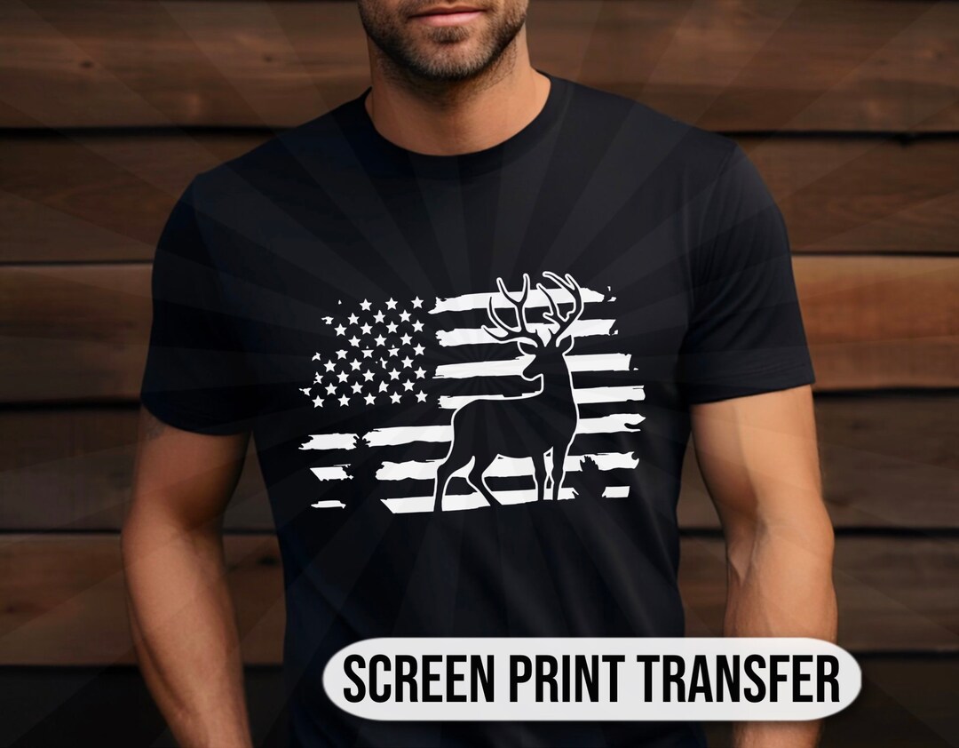 Hunting Flag| Screen Print Transfer| Deer| Country| Ready to Press ...