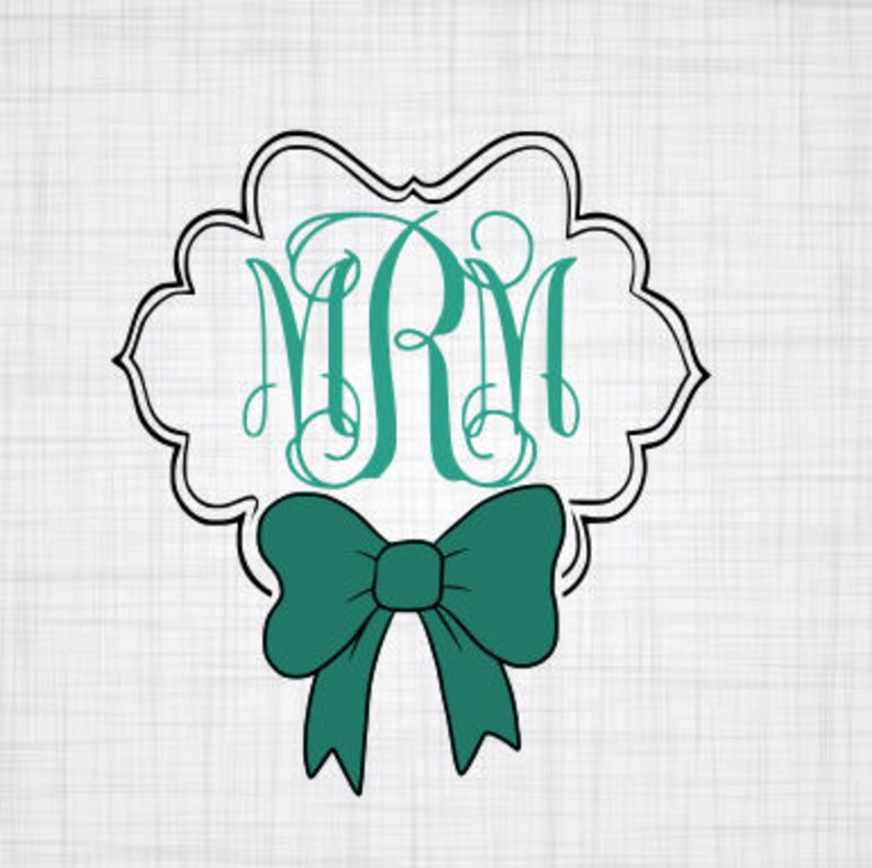 Monogram Frame Monogram Bows Bow SVG Cricut Cut File PNG | Etsy