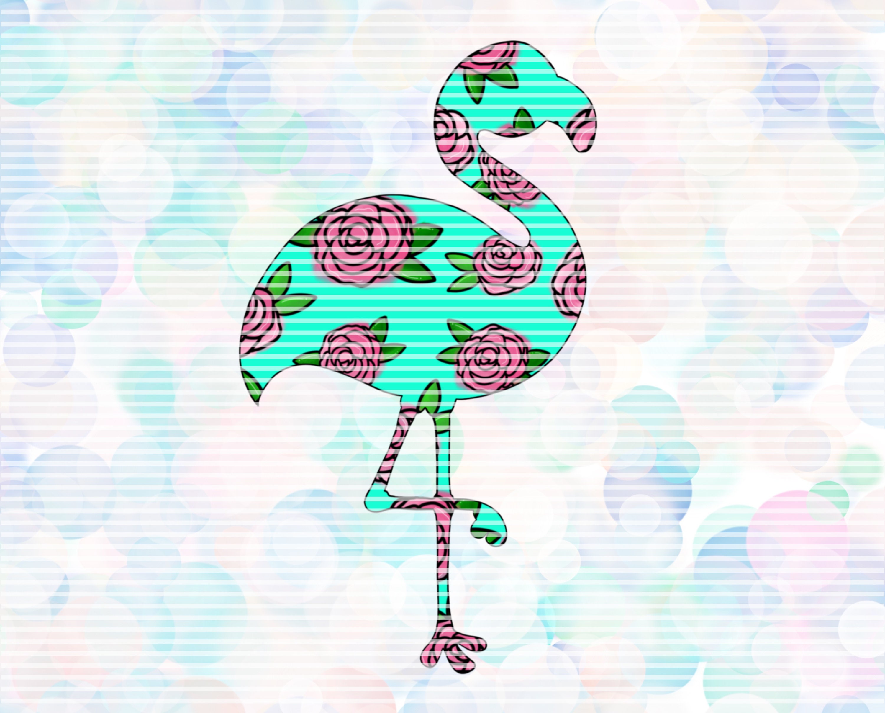 Preppy Floral Flamingo Bundle Clip Art Flamingos Flamingo | Etsy