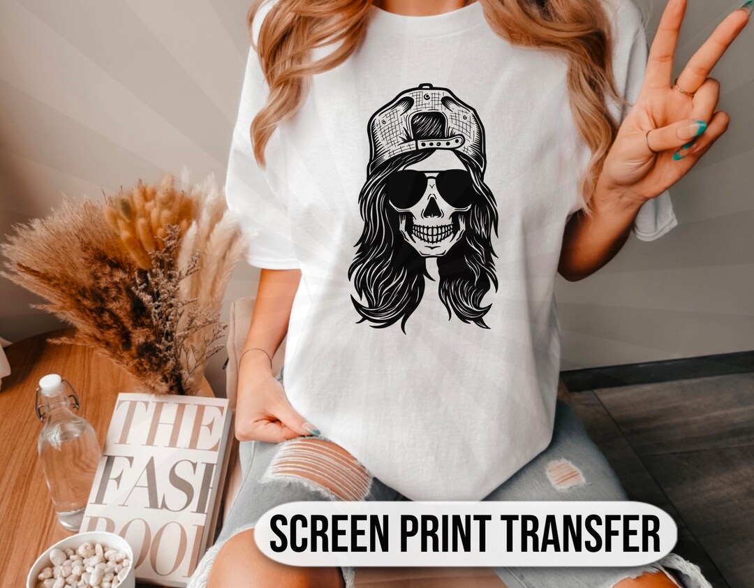 Dead Inside Girl Skull Girl With Hat Screen Print Transfer Plastisol ...