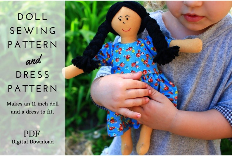 Doll Pattern, Doll Dress Pattern, Pioneer Doll Pattern, Rag Doll ...