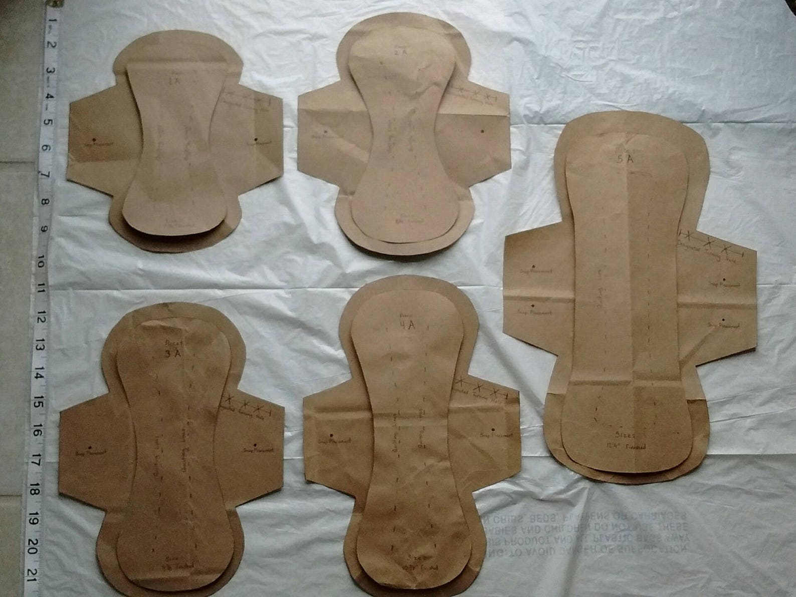 Cloth Pad Pattern 5 Sizes Paper Tangible Sewing - Etsy