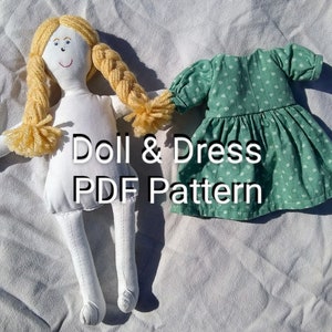 Doll Pattern, Doll Dress Pattern, Pioneer Doll Pattern, Rag Doll ...