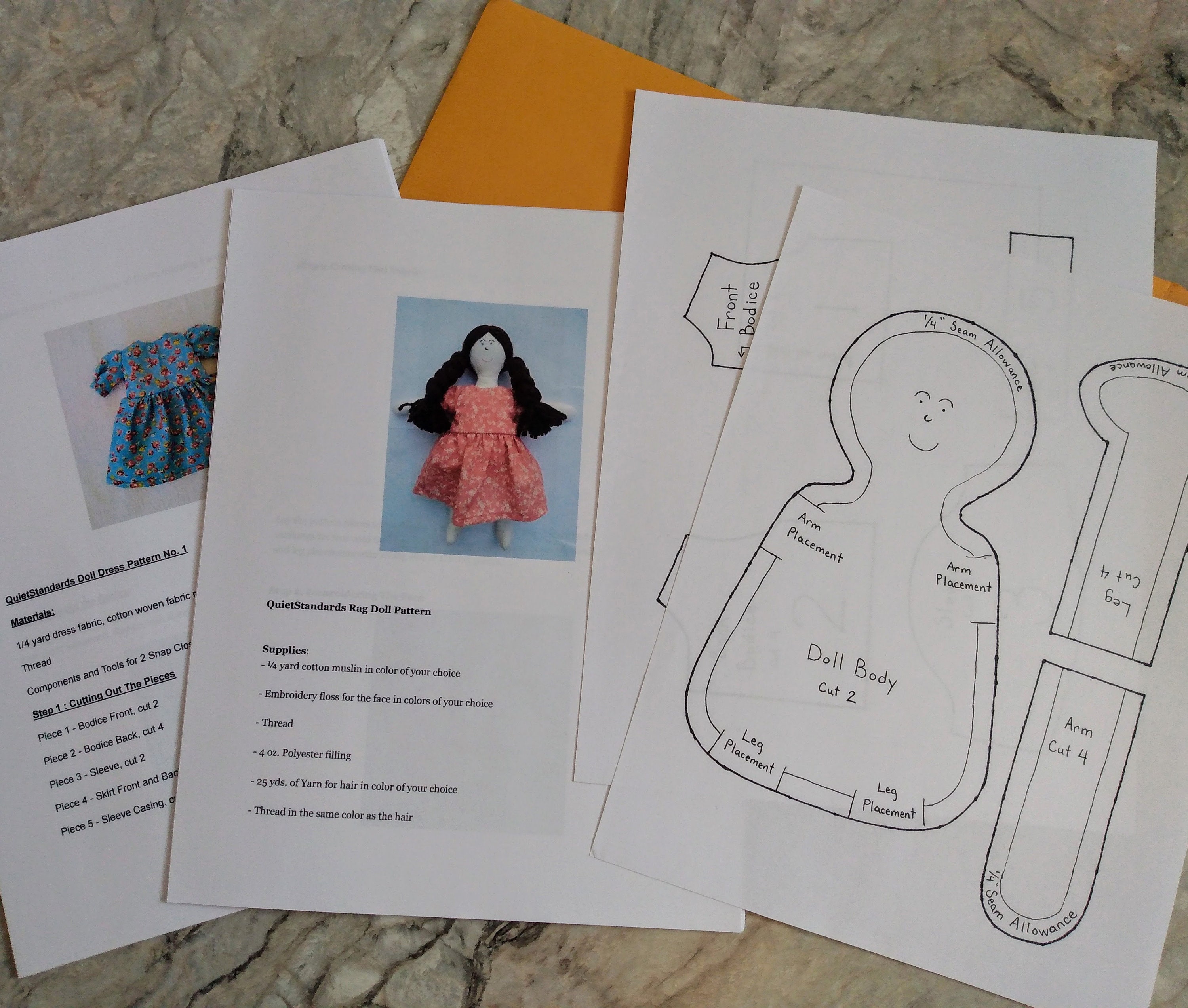 Doll Pattern, Doll Dress Pattern, Pioneer Doll Pattern, Rag Doll ...