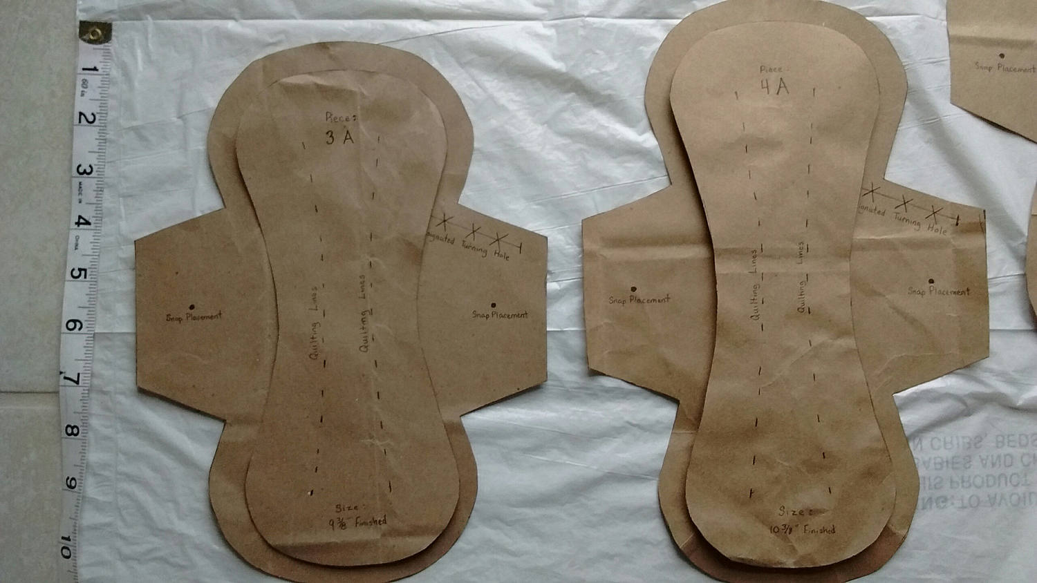 Cloth Pad Pattern, 5 Sizes, Paper, Tangible, Sewing Instructions ...