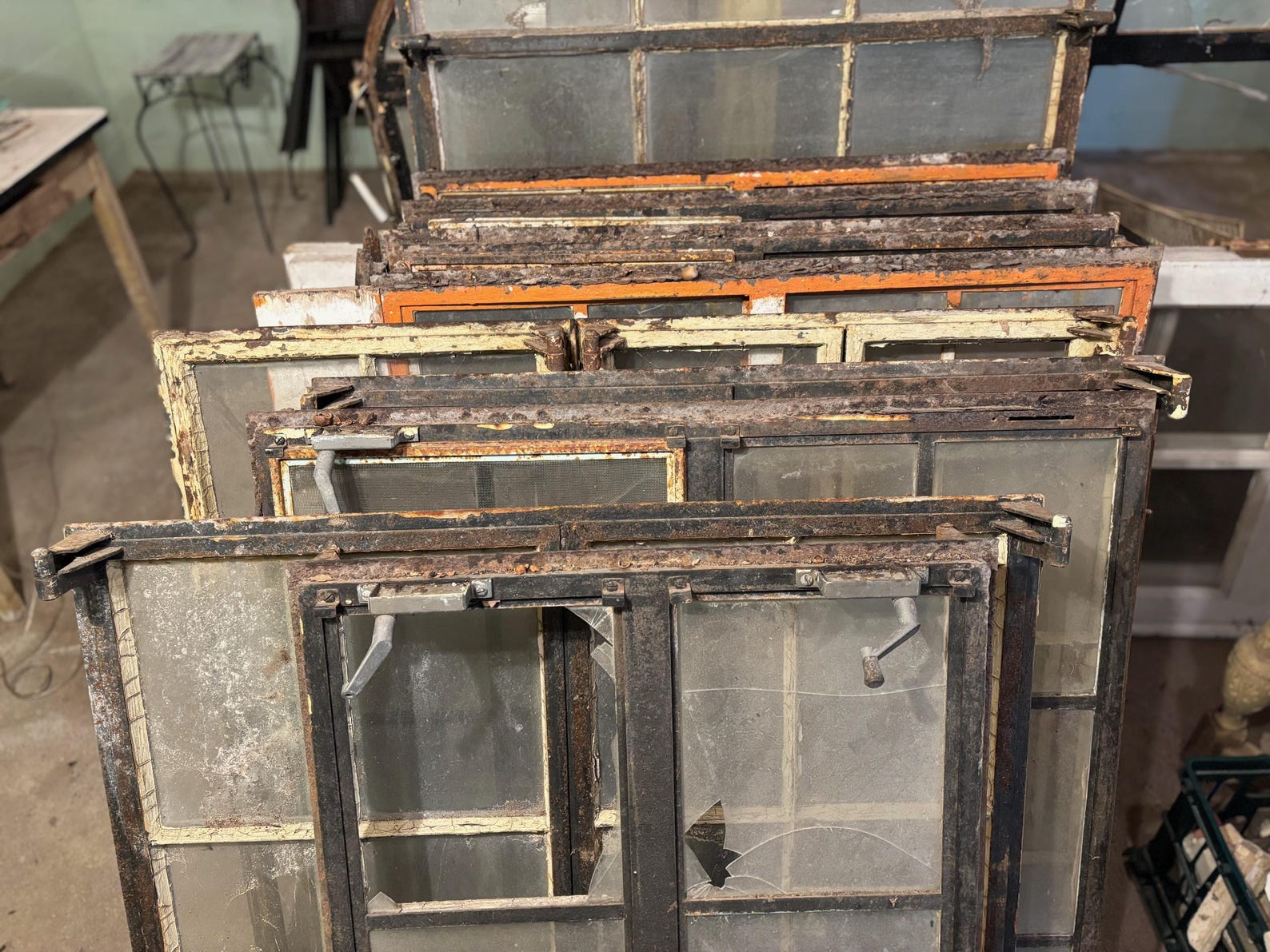 Lot of Vintage Cast Iron Windows (11 Sections) - Etsy