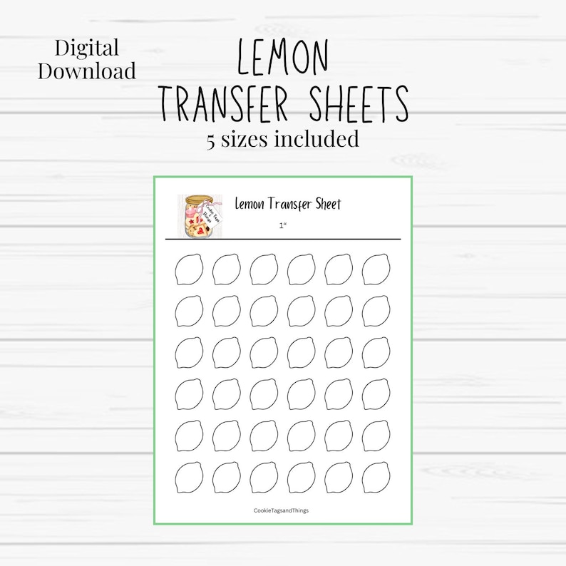 Lemon Royal Icing Transfer Sheets | 5 Sizes, Summer Cookie Decorating ...