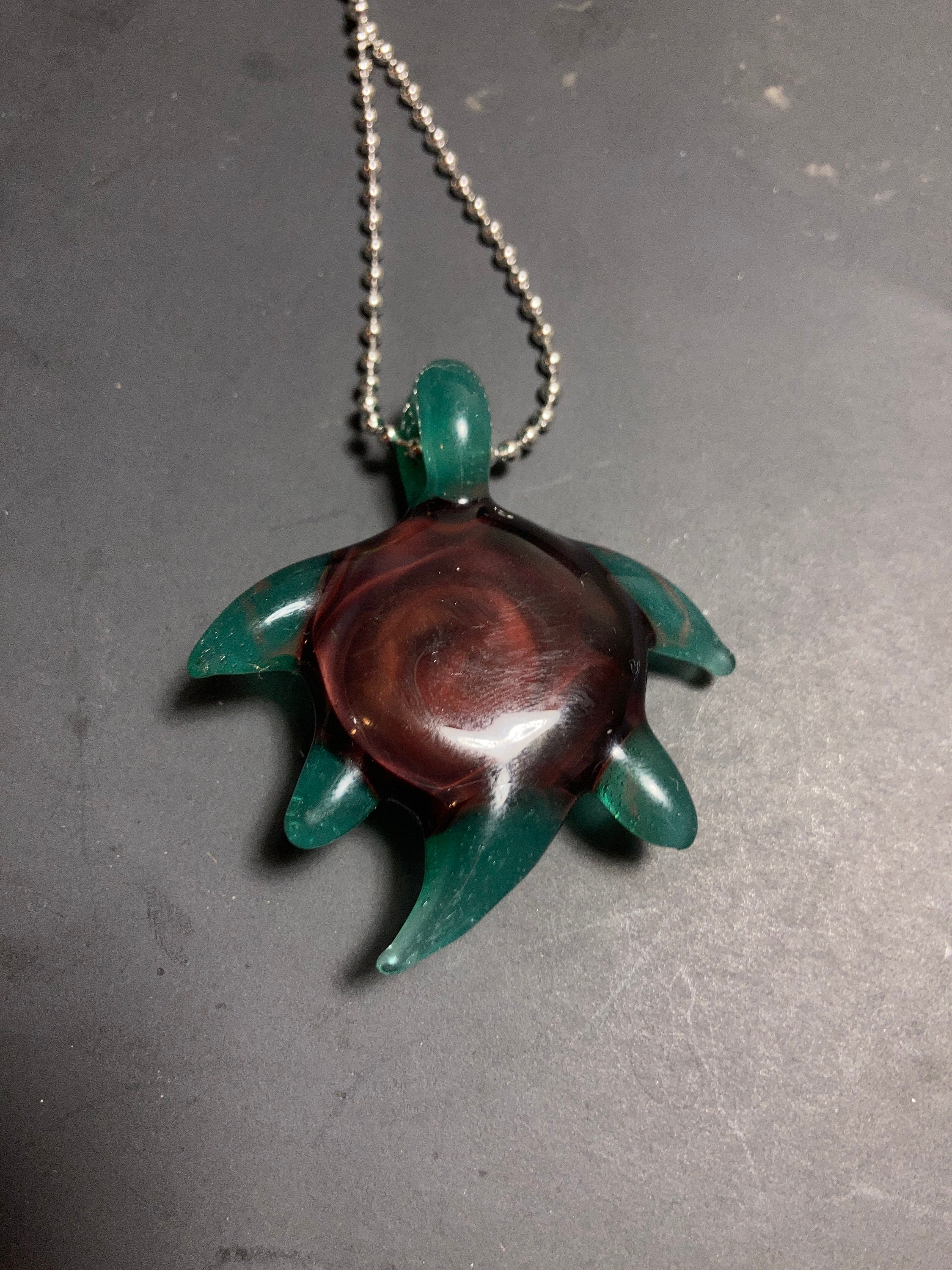 Turtle Shell Glass Pendant Necklace - Etsy