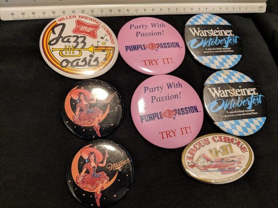 Vintage Beer and Alcohol Pins and Buttons - Gem