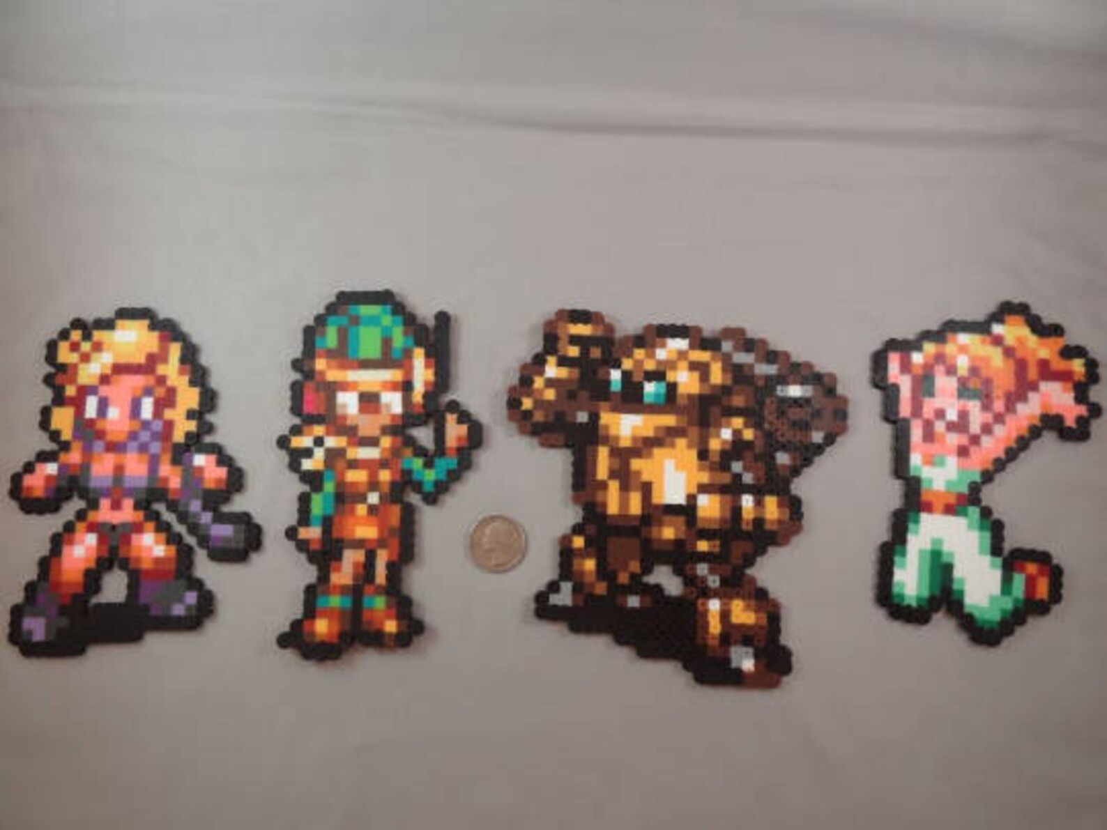 Chrono Trigger - Crono and Friends: Perler Bead Art (magnet, Ribbon ...