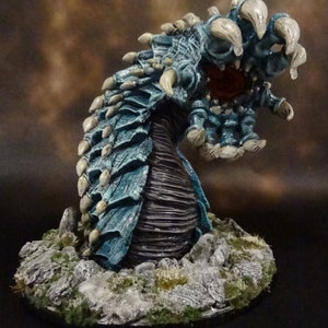 Icy Blue Worm "miniature" (reaper Miniatures' "goremaw, Great Worm") - Etsy